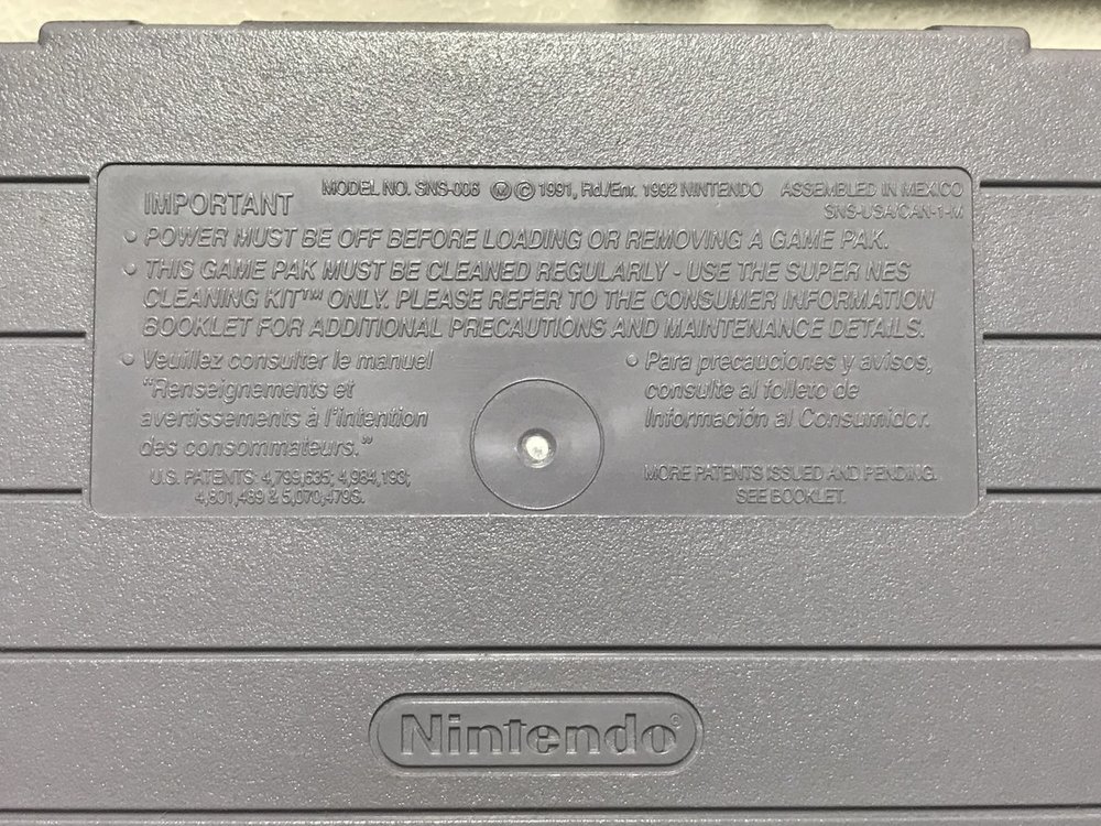 SNES stickerless back label - Collector's Questions - Video Game Sage