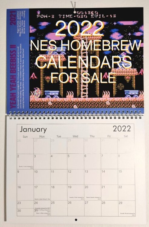 2022 NES Homebrew Calendars for Sale - Share - Video Game Sage